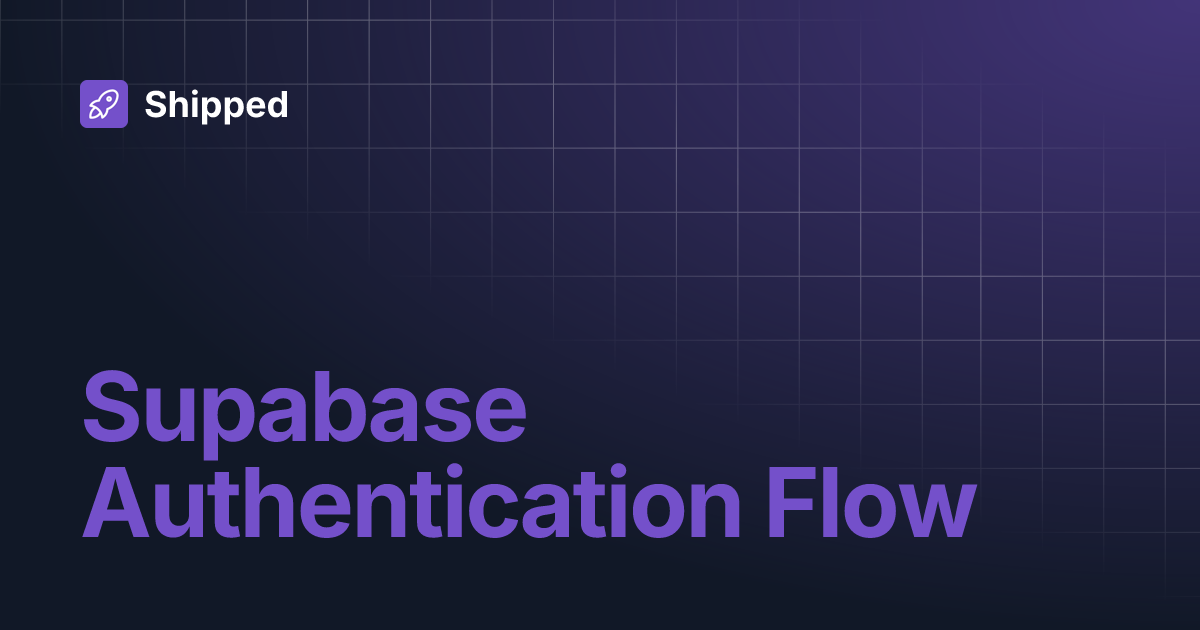 Supabase Authentication Flow | Shipped Supabase Authentication Flow | Shipped